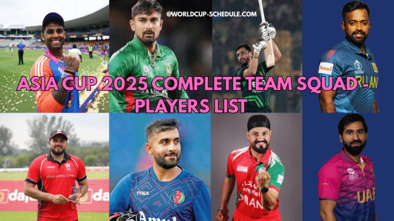 Asia Cup 2025 : Team Squad India, Pakistan, UAE, Oman